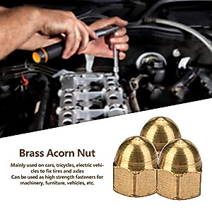 Brass Acorn Nut Kit Dome Brass Acorn Nuts, Silicone Caulking Tool Head Cap Hex Nuts Set Vehicle Fasteners (M3(20PCS))