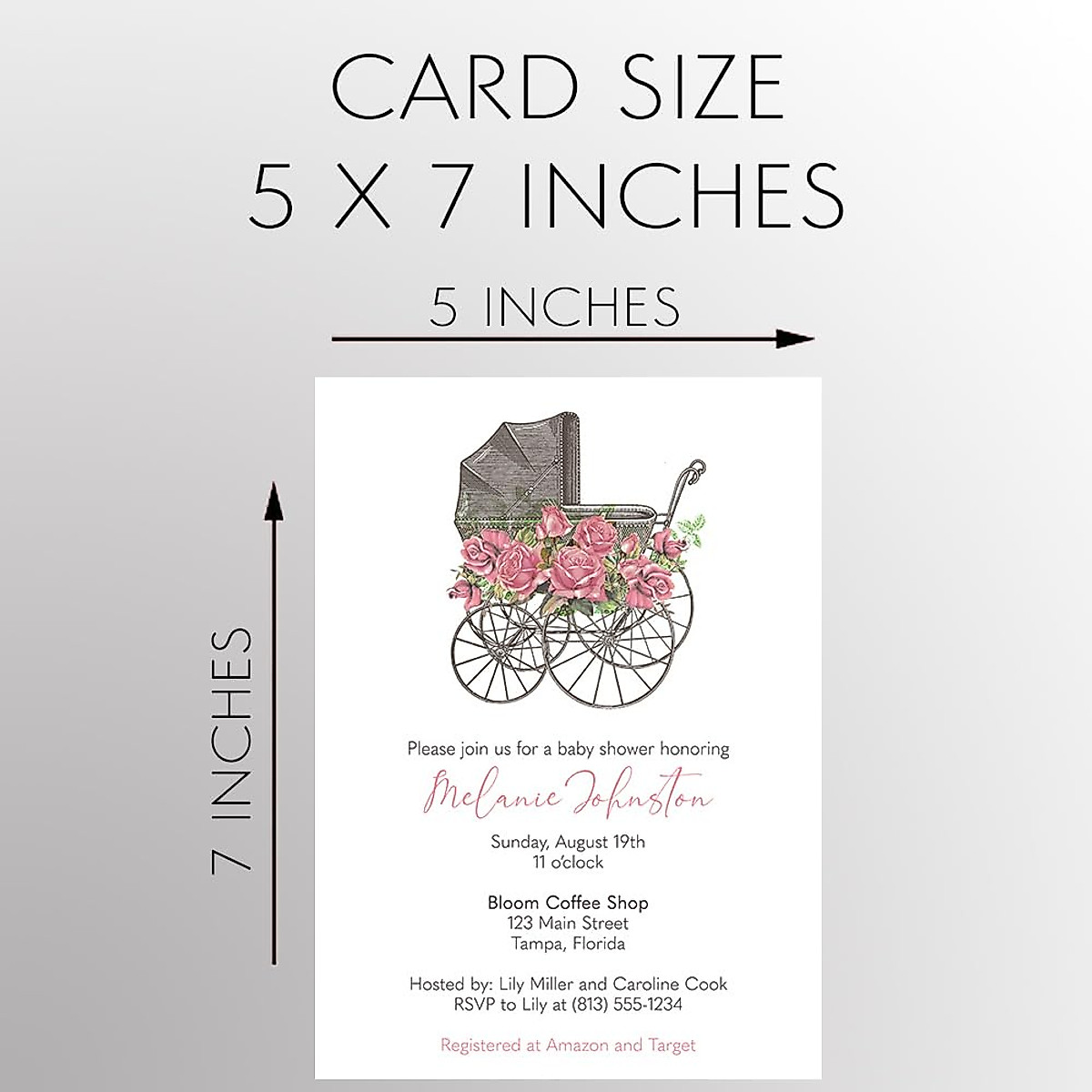 Baby Shower Vintage Invitations Customizable Coquette Bridgerton Invites With Envelopes (12 Count)