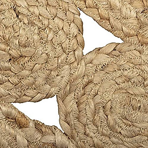 VHC Brands Celeste Braided Jute Half Circle Welcome Mat Farmhouse Handwoven Boho Accent Rug, 16.5x33"