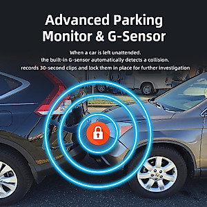 REIZIX Dash Cam 1080P Full HD, 64G SD Card, On-Dashboard Camera Video Recorder Dashcam for Cars with 3" IPS LCD Display, Night Vision, WDR, Motion Detection, Parking Mode, G-Sensor, 170° Wide Angle