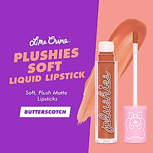 Lime Crime Plushies Soft Matte Lipstick, Butterscotch (Sheer Golden Brown) - Blackberry Candy Scent - Plush, Long Lasting & High Comfort for All-Day Wear - Talc-Free & Paraben-Free