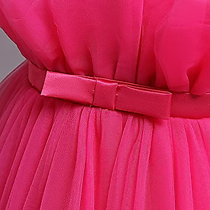 HNXDYY Girl Tutu Party Dress Bowknot Princess Baby Girls Birthday Gown #766_C Hot Pink 6-12 Months