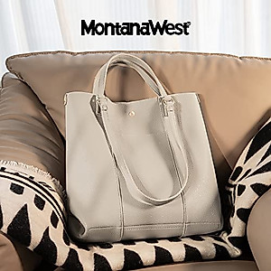 Montana West Tote Bag for Women Purses and Handbags Top Handle Satchel Purse Large Shoulder Handbag MWC-C021BG