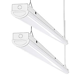 ANTLUX 110W LED Shop Light 8FT Linear Strip Lights Linkable, 12000 Lumens, 5000K, 8 Foot Garage Lights, Surface Mount and Hanging Ceiling Lighting Fixture, 2 Pack