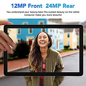 jerss Gaming Tablet, US Plug 100‑240V Dual Camera Office Tablet Octa Core CPU for School (Light Blue)