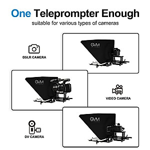GVM Teleprompters for ipad Tablet DSLR Camera Portable 18'' Teleprompter Kit with Remote Control & App,Solid Aluminum Constructions,Colorless Spectroscope,Ultra HD Wide-Angle Lens