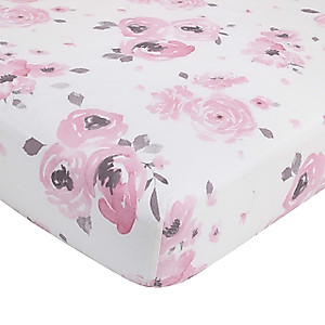 NoJo Watercolor Floral - 4-Piece Nursery Crib Bedding Set