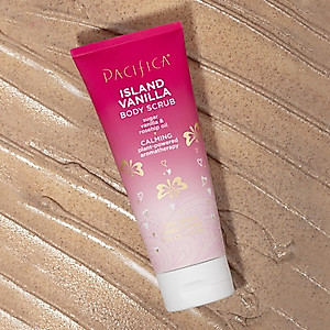 Pacifica Body Scrub - Sugar Island Vanilla Full Body Wash – Exfoliating & Moisturizing w/ Rosehip Oil - Coconut & Vanilla Scented - Clean Beauty Vegan & Cruelty-Free Dermatologist Tested