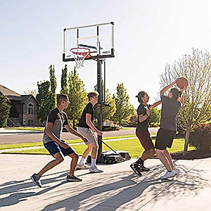 Lifetime 90734 Adjustable Portable Basketball Hoop, 54-Inch Tempered Glass Backboard, black