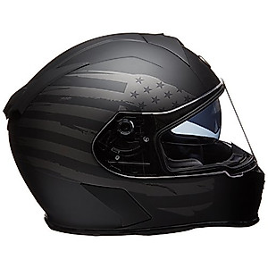 Torc T14B Bluetooth Integrated Mako Full Face Helmet with Flag Graphic (Flat Black, Large)