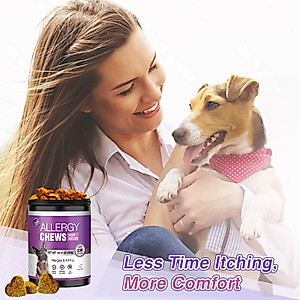 Dog Allergy Chews 200PCs - Dog Allergy and Itching Skin Relief Anti Itch Aller Immune Bites for Dogs Itching Itchy Paw Relief Itch Allergy Probiotics Support Chew Vitamins for Skin and Coat Allergies