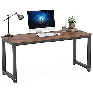 Tribesigns Computer Desk, 63 inch Large Office Desk Computer Table Study Writing Desk Workstation for Home Office, Rustic Brown
