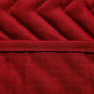 DII Heat Resistant Quilted Cotton Pot Holder Set, Designed with Space to Personalize Allowing a Customized Design, 7x9, Red, 3 Count