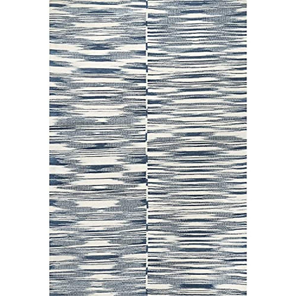 nuLOOM Reba Handmade Abstract Striped Wool-Blend Flatweave Area Rug, 8' x 10', Blue