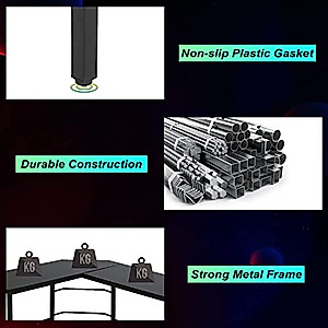 FDW Computer Desk L Shaped Gaming Desk Corner Office Desk PC Wood Home Large Work Space Study Desk Workstation (Black)