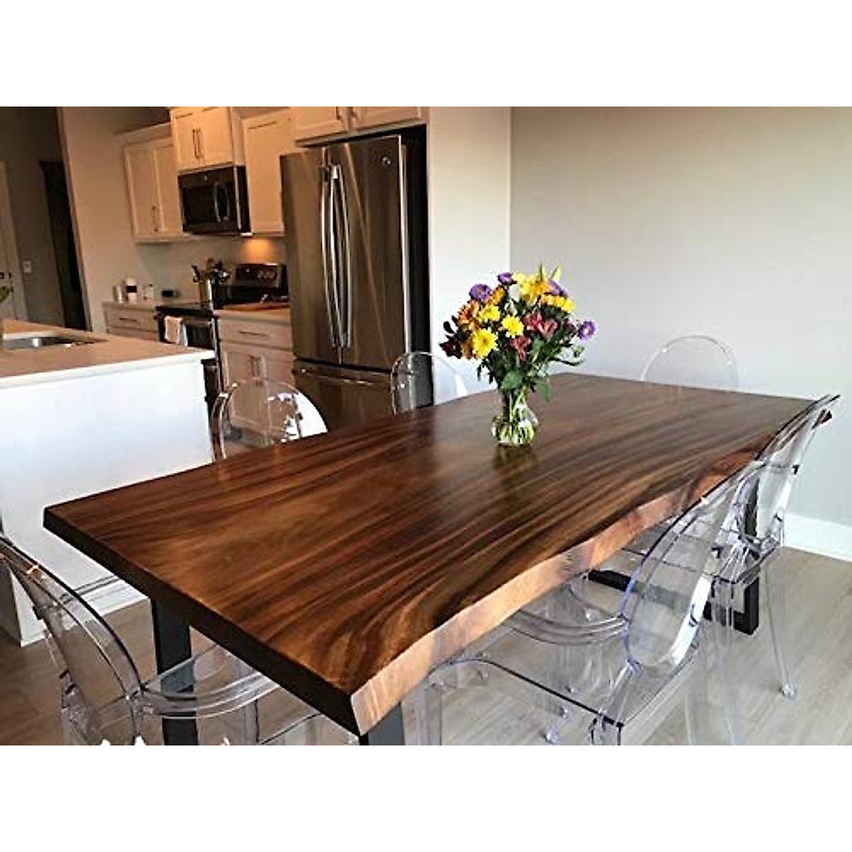 Live Edge Dining Table made in a modern rustic finish