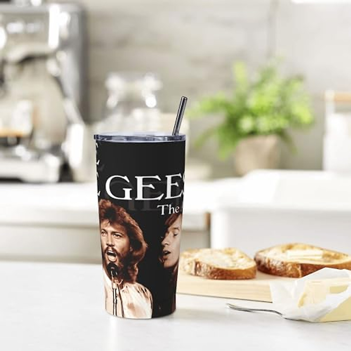 HIKTIEK Bee Rock Gees Band Stainless Steel Insulated Car Sippy Cup With Lid Travel Mug for Cold Hot 20 oz