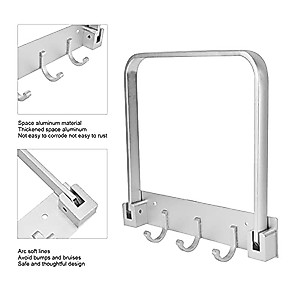 Eurollar Towel Racks for Bathroom, Collapsible Wall Mounted Holder with Row Hooks, Multifunctional Aluminum Alloy Towel Shelf Rack, Space Saving Design, for Bathrooms, Kitchens