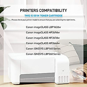 BAISINE Compatible 051H CRG-051H Toner Cartridge Replacement for Canon 051H imageCLASS LBP162dw MF264dw MF267dw MF269dw iSNESYS LBP160 LBP260 Series Printer - High Capacity 4,000 Pages (Black, 1 Pack)