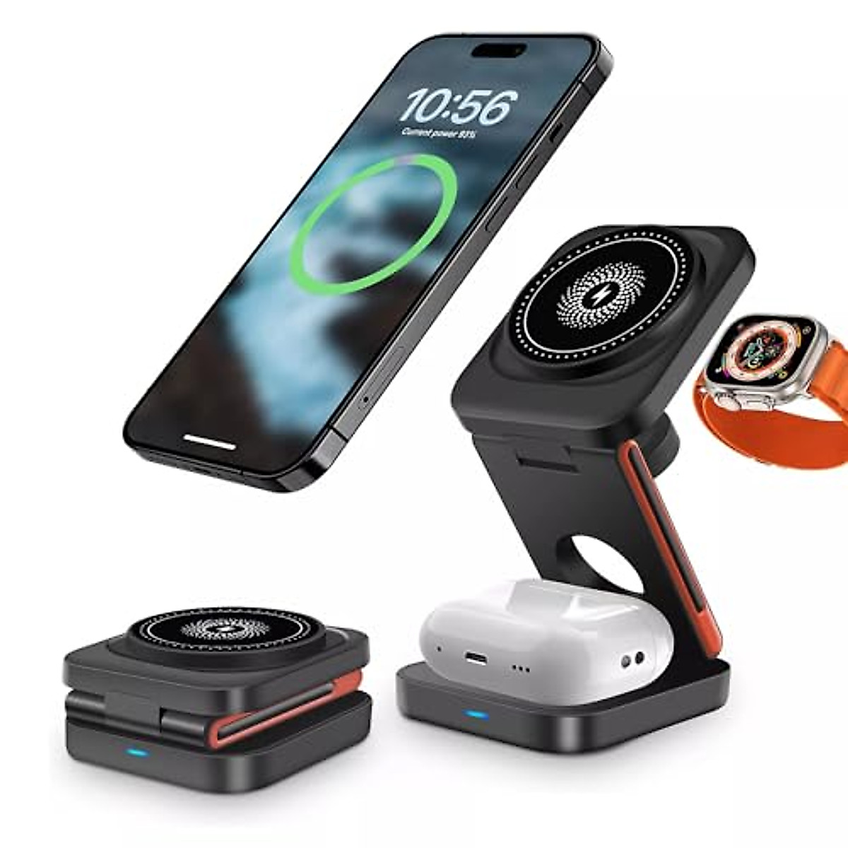 BUBEYYIE Fast Wireless Charger 10W Charging Stand Compatible with iPhone 14 13 12 11 Pro XR XS X 8 Plus Samsung Galaxy S22 S21 20 S10 Note 20 10 Google LG and Other Cell Phones (Black)