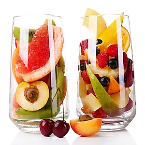 NIKOC Drinking Glasses | Set of 6 | 15.9 oz | Highball Glasses | Premium Glass Cups | Tall Water Juice Glasses | Tumbler Glass | for Home, Restaurants and Parties | Dishwasher Safe