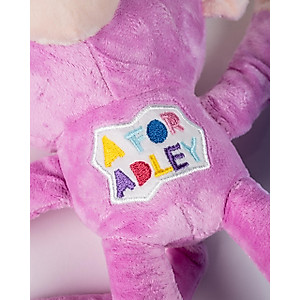 A FOR ADLEY Official Merch Monkey Buddies, A Pink and Blue Monkey Ready to Be Your Favorite Stuffed Animal Friend. Comes with Carrying Bag.