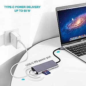 XUNMAIFHB Portable Docking Station,Type-c Docking Station USB-C Converter HDMI 8-in-1 Type c hub Multi-Function hub Fast Transmission