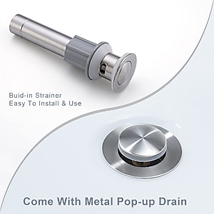 Ultimate Unicorn Waterfall Bathroom Sink Faucet Brushed Nickel, Two Handles Bathroom Faucet with Metal Pop up Sink Drain Stopper, Two Or 3 Holes Bathroom Basin Lavatory Mixer Tap with Deck Mount Plate