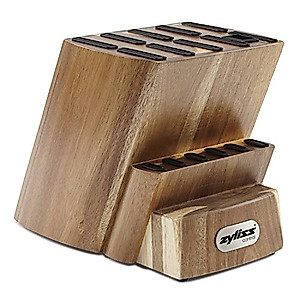 ZYLISS Control Wooden Knife Block - Kitchen Cutlery Storage - Knife Block Without Knives - 16 Slots With Steak Holders