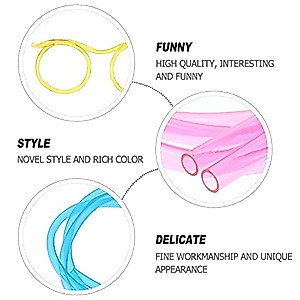 Healifty Straw Sunglasses 12pcs Glasses Straw Flexible Drinking Straw Fun Party Drinking Straw Glasses Cocktail Straws Stirrer Silly Straw Glasses Child Pvc Unique Blender
