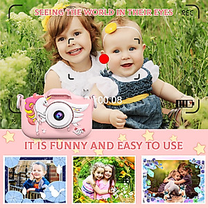 CIMELR Kids Camera Toys for 3 4 5 6 7 8 9 10 11 12 Year Old Boys/Girls, Kids Digital Camera for Toddler with Video, Christmas Birthday Festival Gifts for Kids, Selfie Camera for Kids, 32GB TF Card