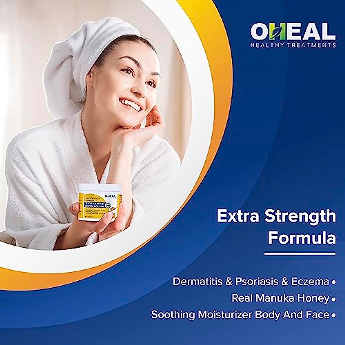 OHEAL Manuka Honey Eczema Cream, Eczema Psoriasis Shingles Honey Cream for Dry Skin, One Bottle for Dermatitis Cream, Psoriasis Treatment for Skin, Eczema Honey for Ringworm Treatment, 3.4 oz