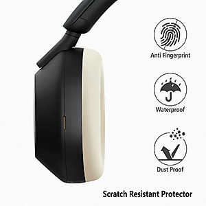 Geiomoo Silicone Earpads for Sony WH-1000XM5 Headphones, Replacement Ear Cushions Cover (Beige)