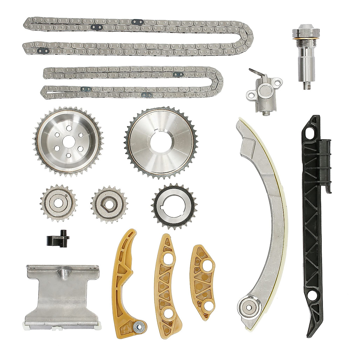 Timing Chain Kit with Tensioner Guide Rail Crank Sprocket Balance Shaft Sprocket | for 2.0L 2.2L 2.4L GM Buick Chevy GMC Pontiac Saturn | Replaces# 9-4201S, 9-4201SX, 9-4202S, 12680750