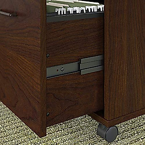 Bush Furniture Key West 48W Writing Desk with 2 Drawer Mobile File Cabinet in Bing Cherry