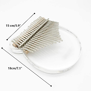 FUNLLY Kalimba Thumb Piano 21 Keys Clear, Crystal Acrylic Cute Bear Mbira Musical Instruments Kit with Engraved Notes Eva Bag Study Instruction, Gifts For Kids Adults