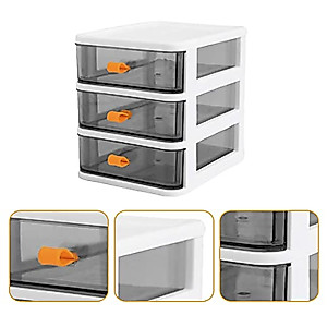 CIYODO Box Cosmetic Container - Household Office Style Cabinet Desk Display with Handle Clear Sundries Home Multi- Great Plastic Versatile Kitchen Storage Type Chest Tabletop