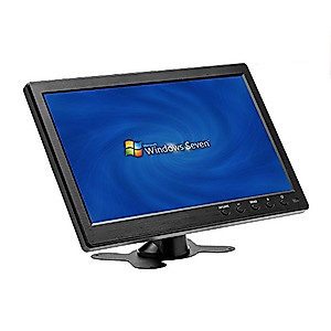 Hikity 10 Inch Small HDMI Monitor Portable CCTV Monitors 1280x600 with BNC, AVI, VGA, HDMI Input Cable, Remote Control, Built-in Speakers, for PC, CCTV, Security Camera, Raspberry Pi, X-Box