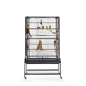 Prevue Pet Products Playtop Flight Bird Cage with Stand - F085, Black