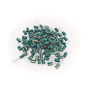 Cermant 100pcs 50V 100UF Capacitor 6X12mm(0.24x0.47in) High Frequency Aluminum Electrolytic Capacitors for TV, LCD Monitor, Radio, Stereo, Game