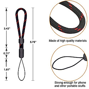 Pluxen Adjustable Finger Lanyard Small Strap Compatible with iPhone Mobile Phone Case Camera Wallet Keychain