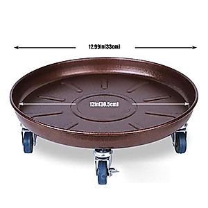 MYBAQ,Plant Dolly,Plant Caddy,Plant Roller Base,Plant Caddy with Wheels Heavy Duty,Plant Caddy with Wheels,Planter Mover, Round Plant Roller Base for Vertical Planting Troughs,Plant Pots,Trash Cans.