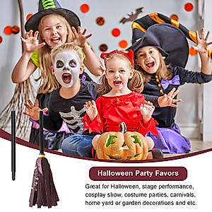 Ragyzity Witch Broomstick Costume Accessories, Halloween Witch Broom Plastic Witch Broomstick Cosplay Broom Props, Realistic Wizard Flying Broom Stick Accessory for Costumes, Halloween Decorations