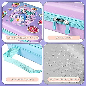 Lunch Bag Bento Lunch Box Set for Girls - Insulated Lunch Bag with 5 Compartment Bento Box Water Bottle Ice Pack Silicon Cap Salad Container for Kids Back to School, Picnic and Travel
