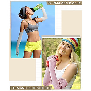 3 Pairs Women UV Sun Protection Driving Gloves UV Long Sun Protective Touchscreen Gloves for Outdoor Sports Summer (Pink, Beige, Gray)