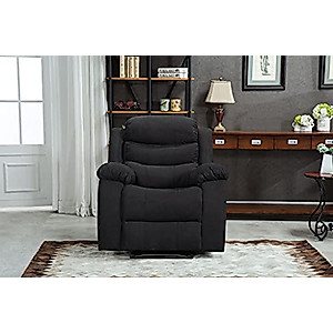 ICE ARMOR 996002BK Manual Overstuffed Cushions for Bedroom and Living Room Recliner Sofa Chair in Black Finish Black 36D x 36W x 40H in