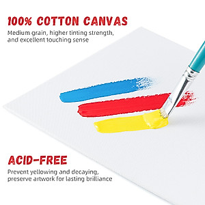 Simetufy Canvas Boards for Painting 52 Pack 8 x 10 Inch Blank Canvas Panels 100% Cotton Canvases Pre-Primed for Acrylic & Oil Paint