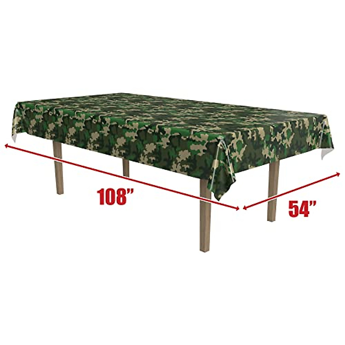 Beistle Camo Tablecover, 54" x 108", Multicolor