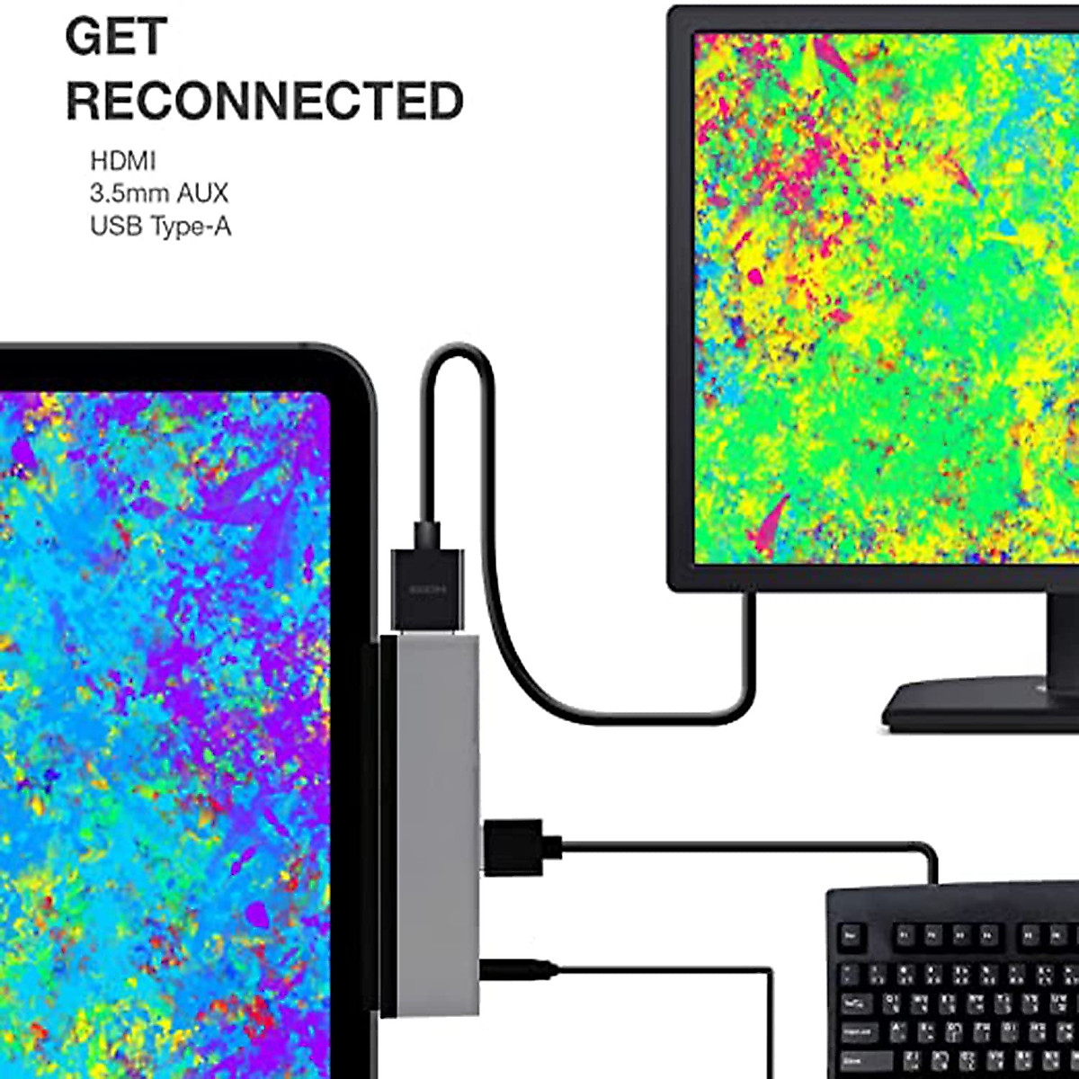 USB C Hub for iPad Pro, PowerExpand Direct 6-in-1 USB C Adapter, with 60W Power Delivery, 4K@60Hz HDMI Port, 3.5mm Headphone Jack, USB 3.0 Port, SD and microSD Card Reader (5 in 1)