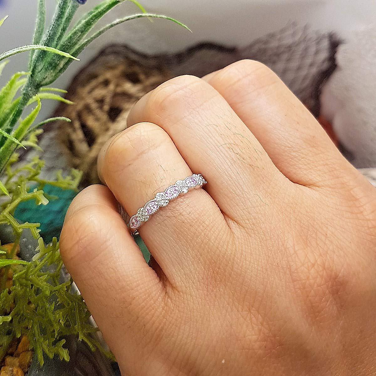 Dazzlingrock Collection Round Ruby & White Diamond Marquise Miligrain Ring for Women in 925 Sterling Silver Size 6